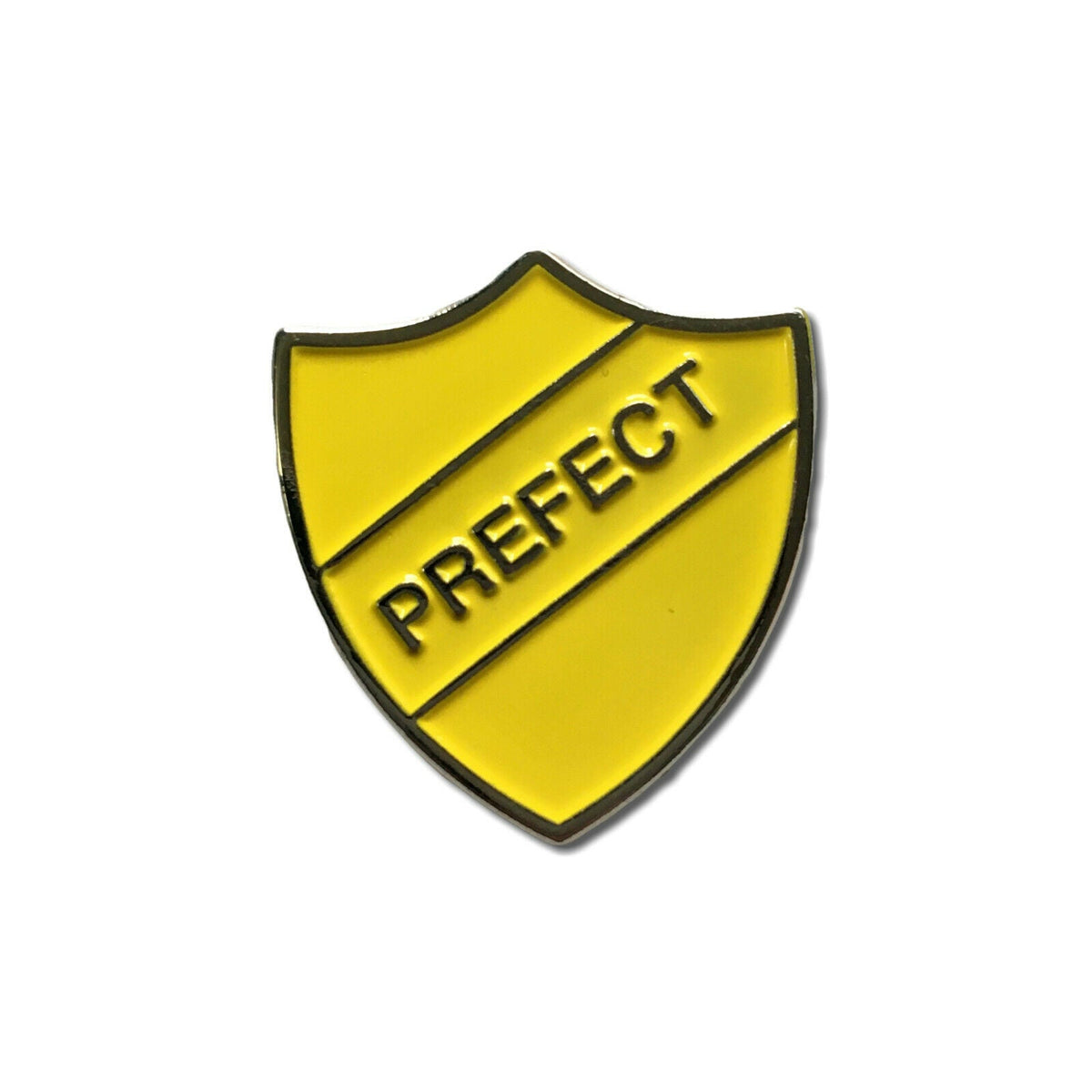 Metal & Enamel Prefect Yellow Pin Badge with Secure Locking Back – PATCHERS