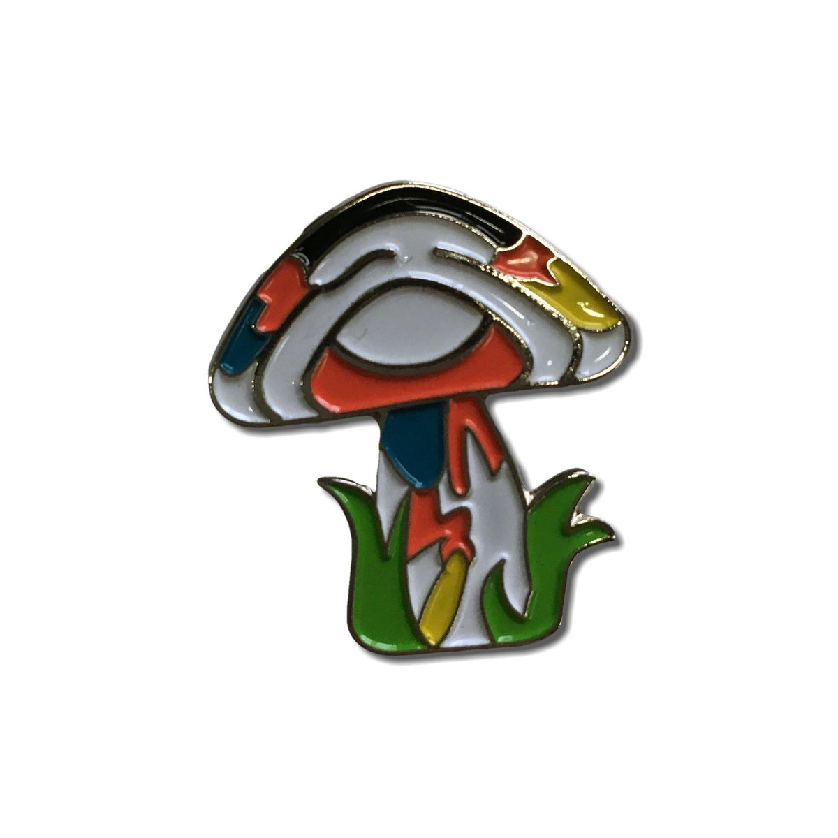 Metal & Enamel Psychedelic Mushroom Pin Badge with Secure Locking Back ...