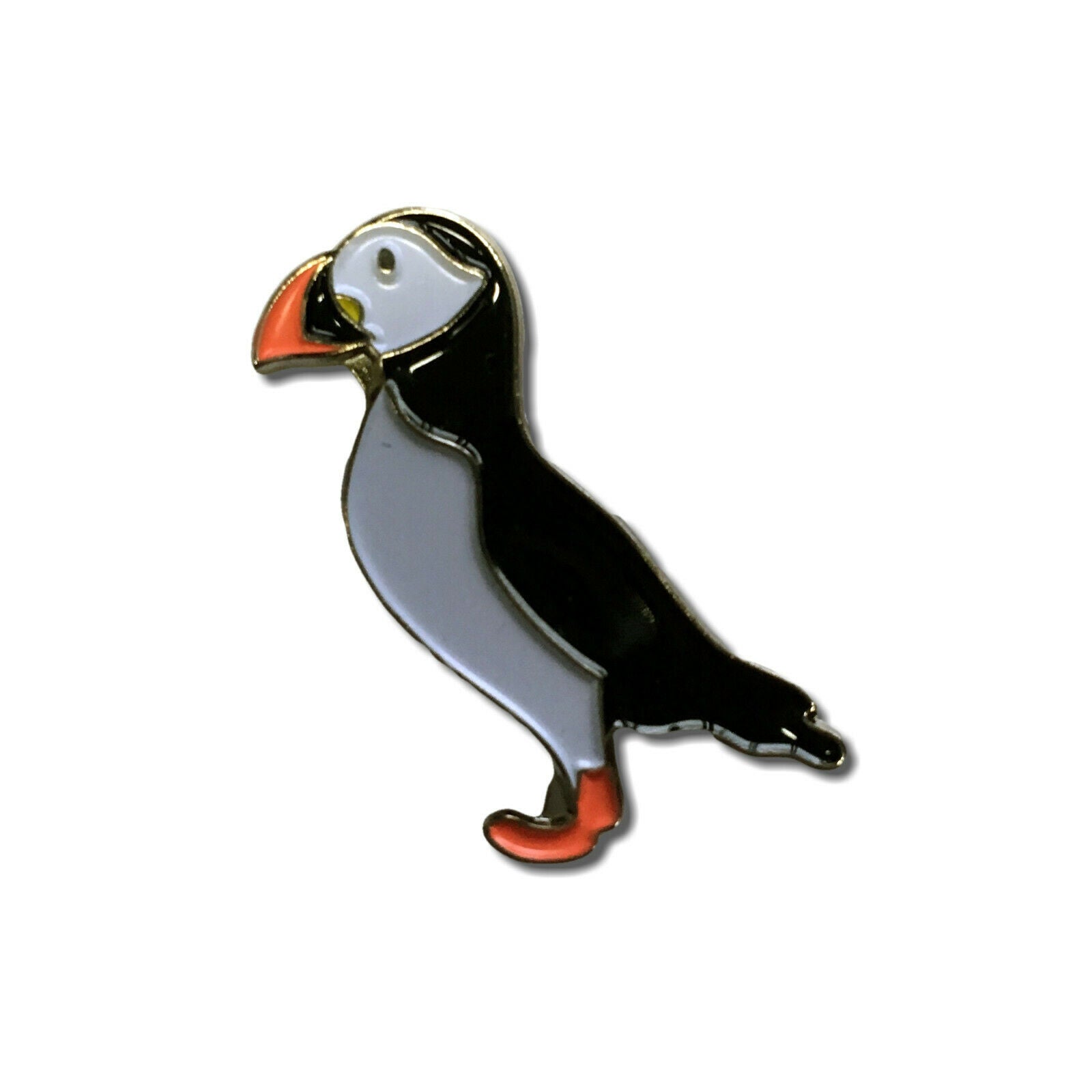 Metal & Enamel Puffin Pin Badge with Secure Locking Back – PATCHERS