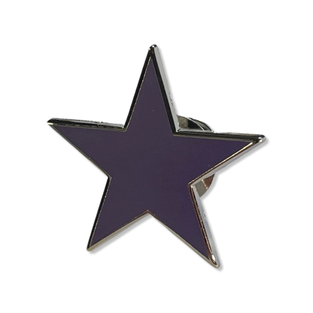 Metal & Hard Enamel Purple Star Pin Badge with Secure Locking Back ...