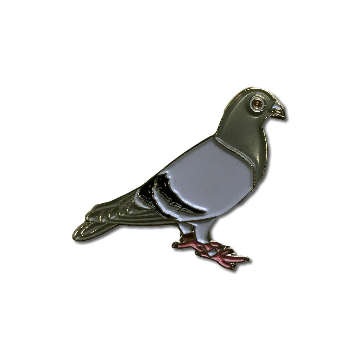 Metal & Enamel Racing Pigeon Pin Badge with Secure Locking Back – PATCHERS