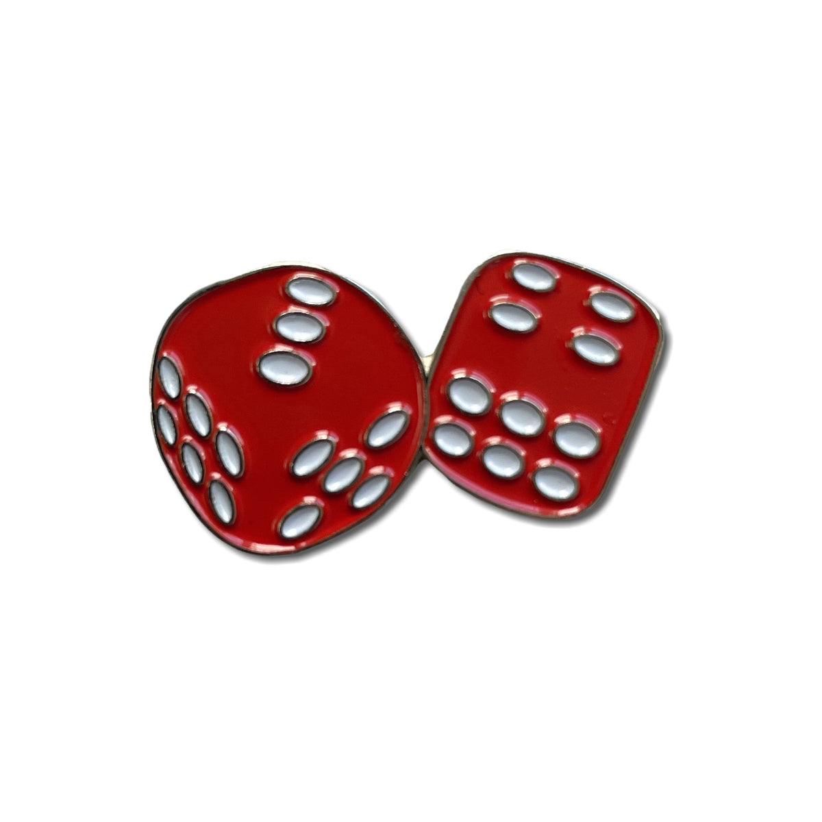 Metal & Enamel Red Dice Pin Badge with Secure Locking Back – PATCHERS