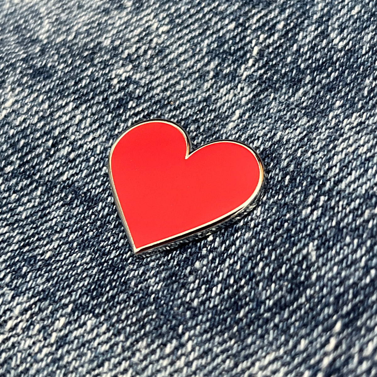 Metal & Hard Enamel Red Heart Pin Badge with Secure Locking Back – PATCHERS