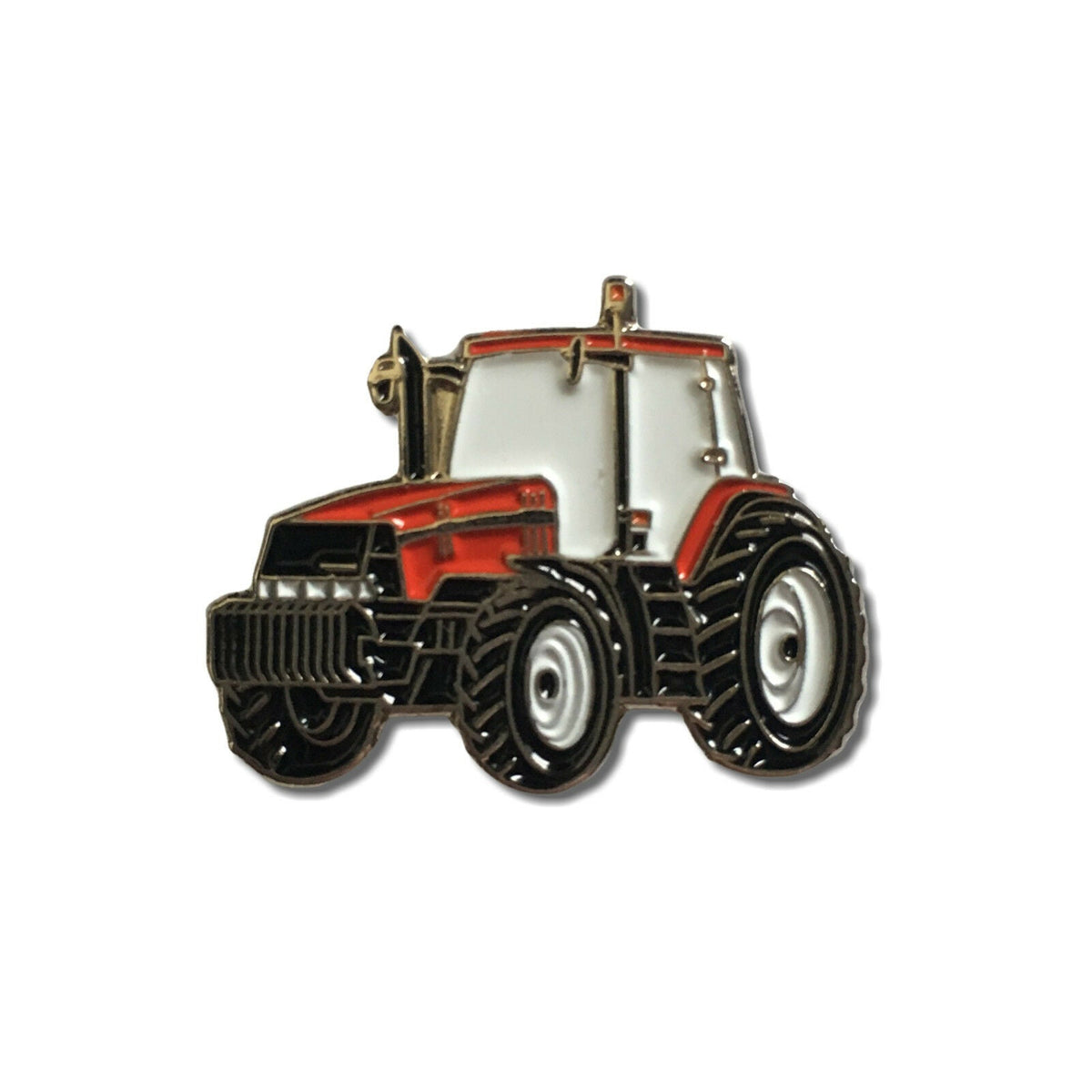Quality Metal & Enamel Red Tractor Pin Badge with Secure Locking Back ...