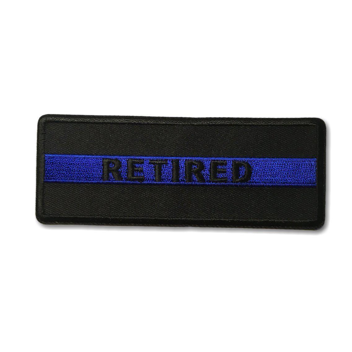 Embroidered Retired Blue Line Police Iron on Sew on Patch – PATCHERS