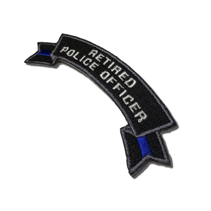 Embroidered Retired Police Officer Rocker Iron on Sew on Patch – PATCHERS