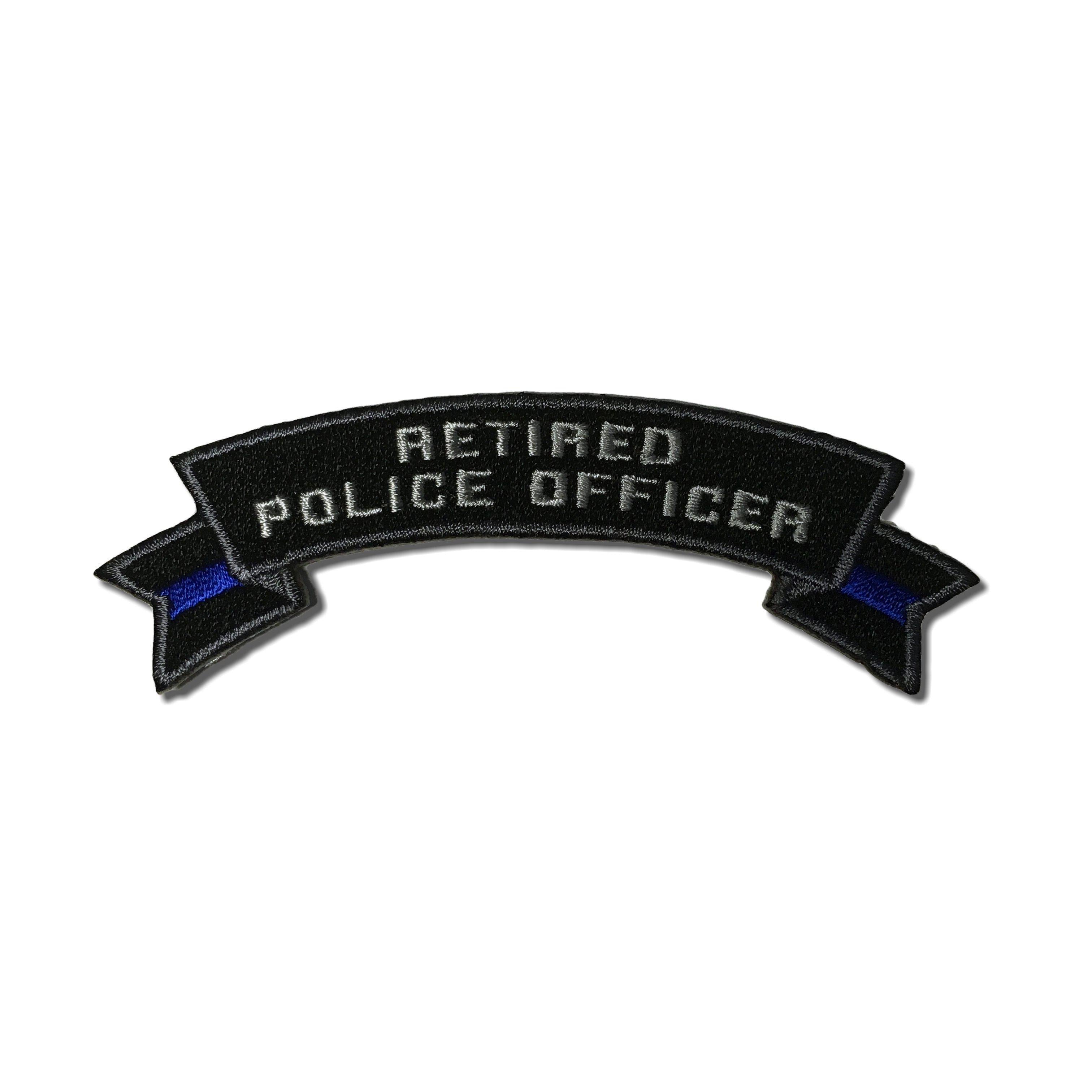 Embroidered Retired Police Officer Rocker Iron on Sew on Patch – PATCHERS
