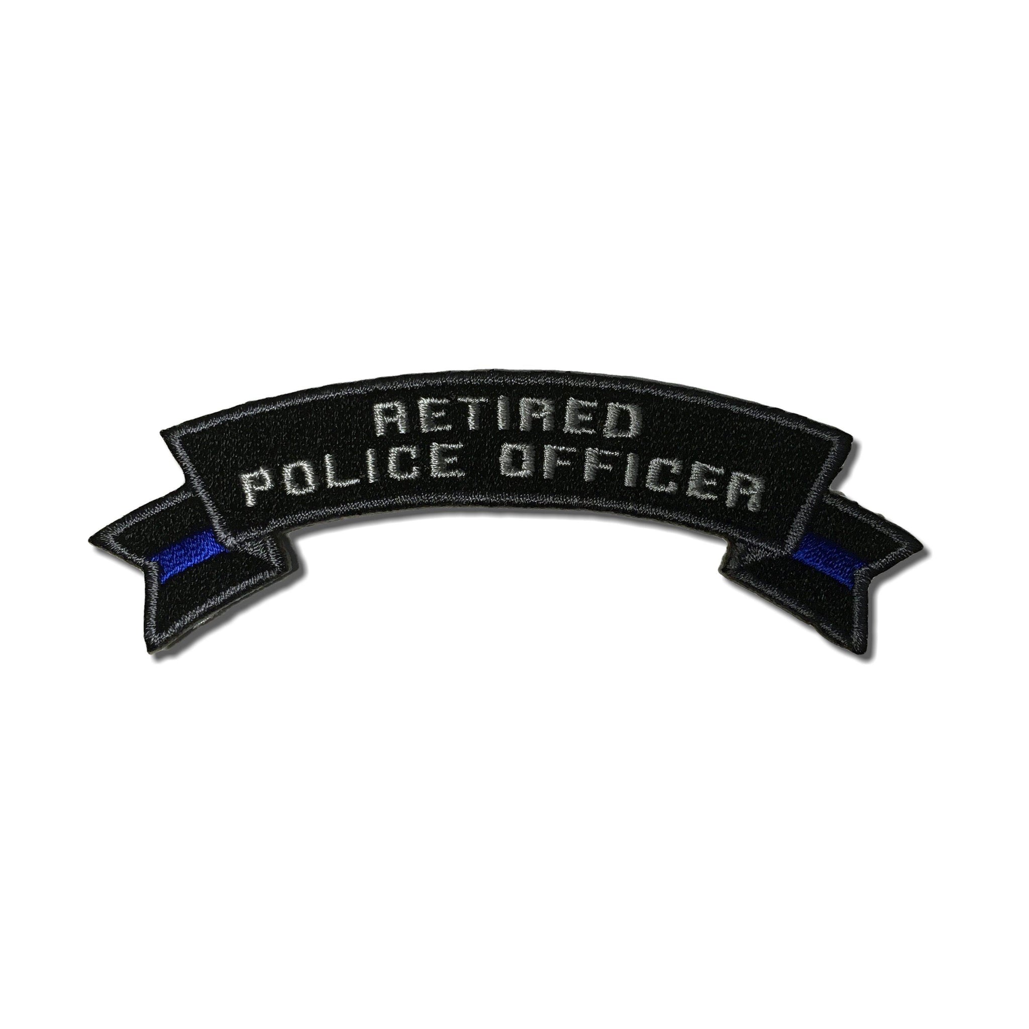 Embroidered Retired Police Officer Rocker Iron on Sew on Patch – PATCHERS
