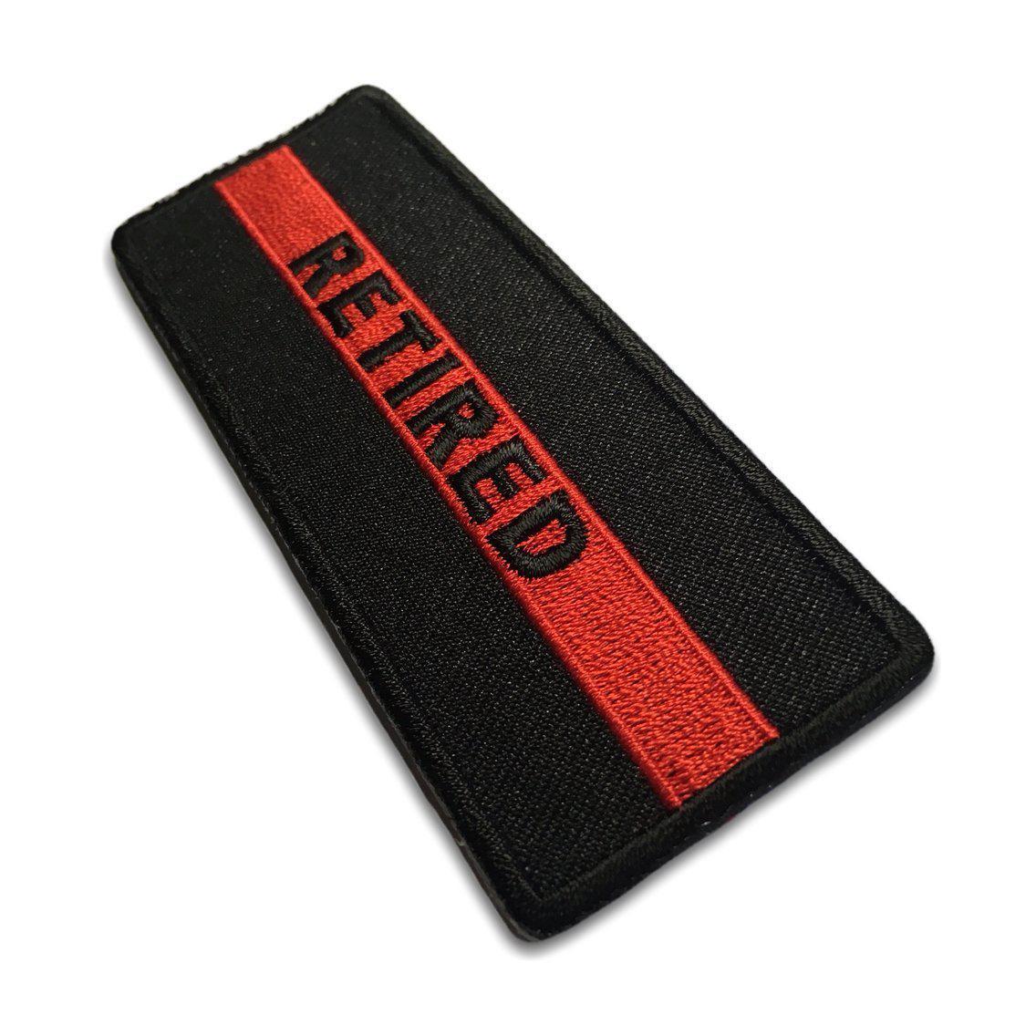 Embroidered Retired Red Line Firefighter Iron on Sew on Patch – PATCHERS