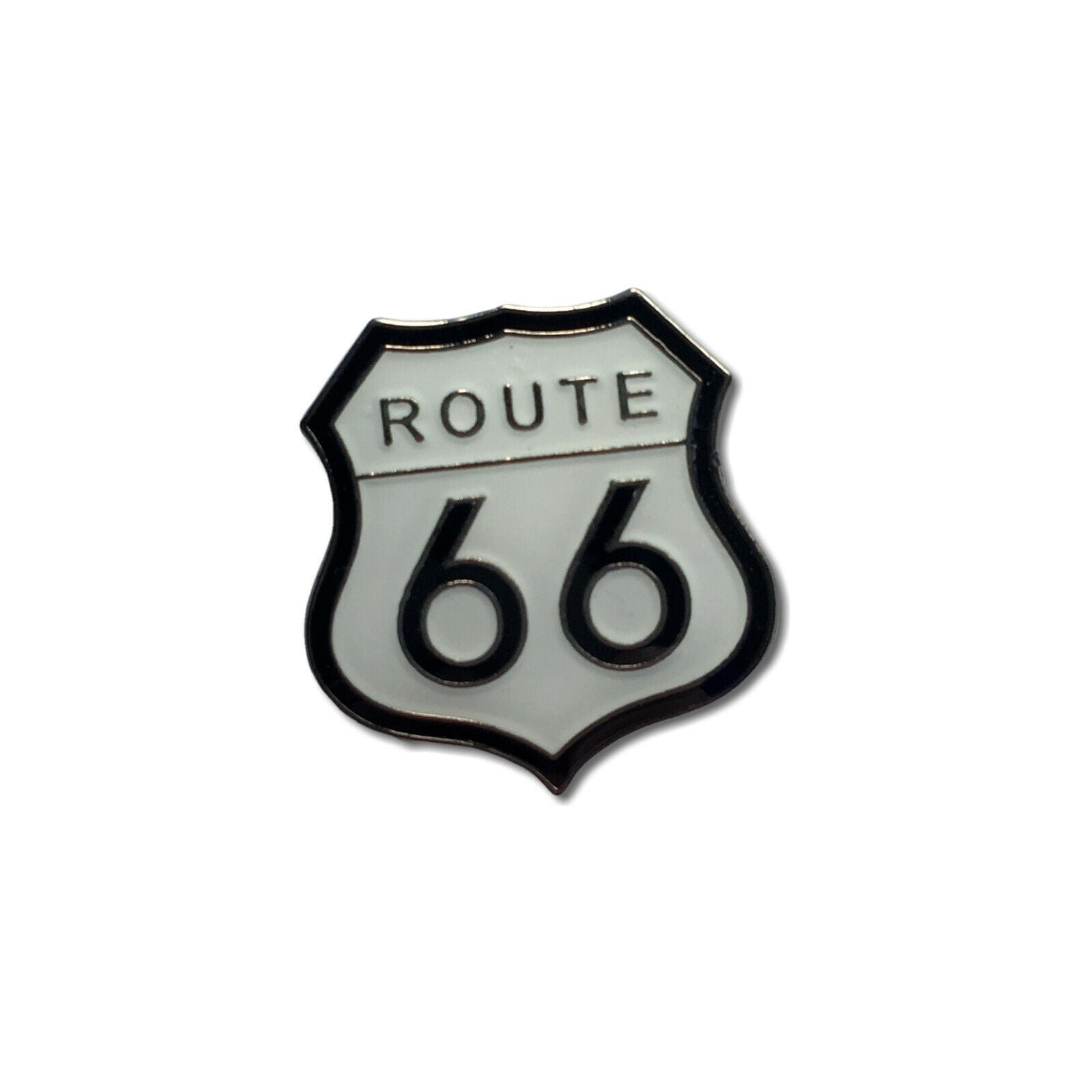 Quality Metal & Enamel Route 66 Pin Badge with Secure Locking Back ...
