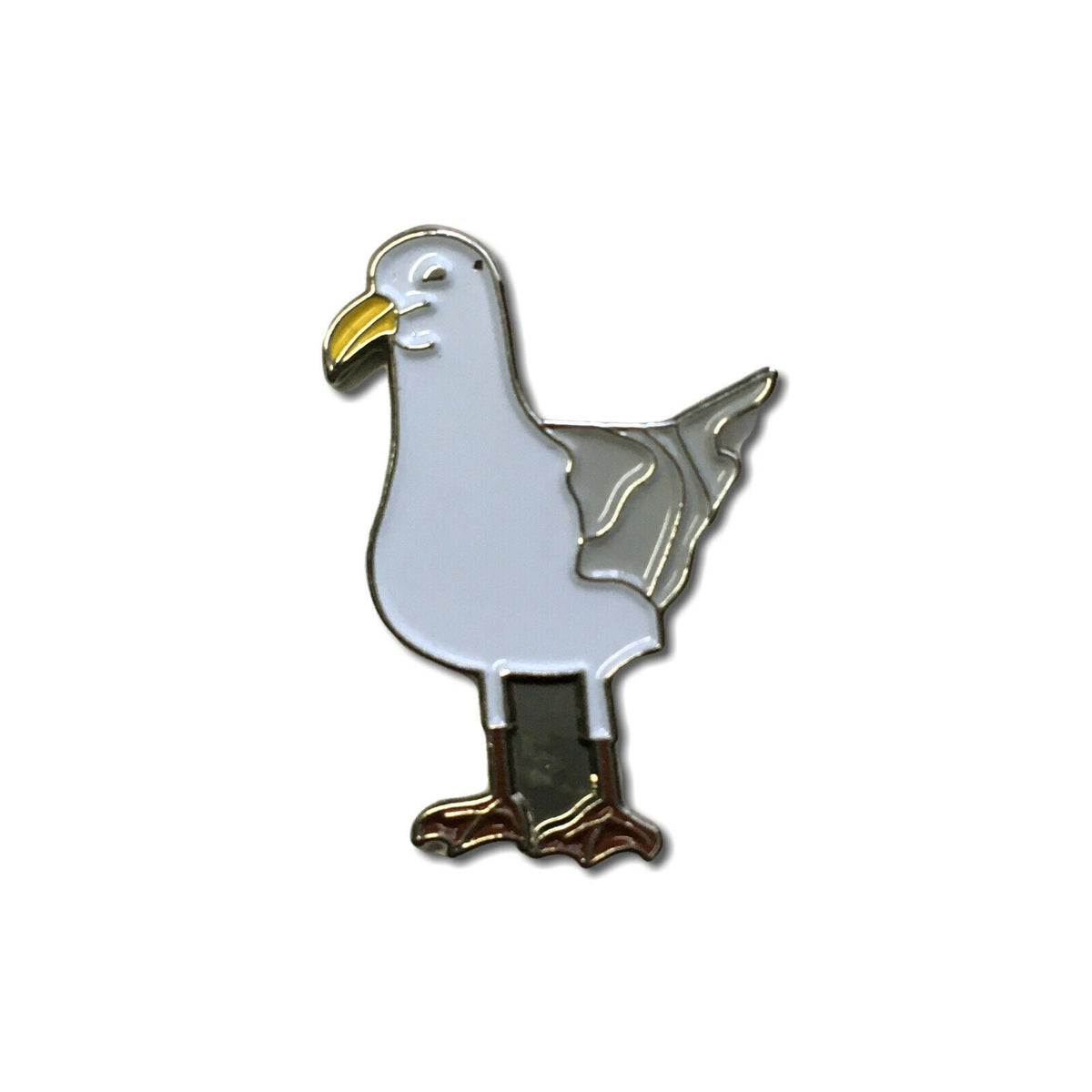 Metal & Enamel Seagull Pin Badge with Secure Locking Back – PATCHERS