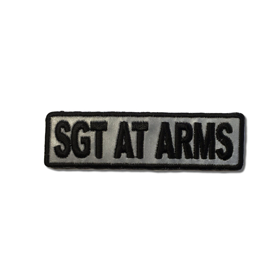 Embroidered Sgt At Arms Reflective Iron on Sew on Patch – PATCHERS