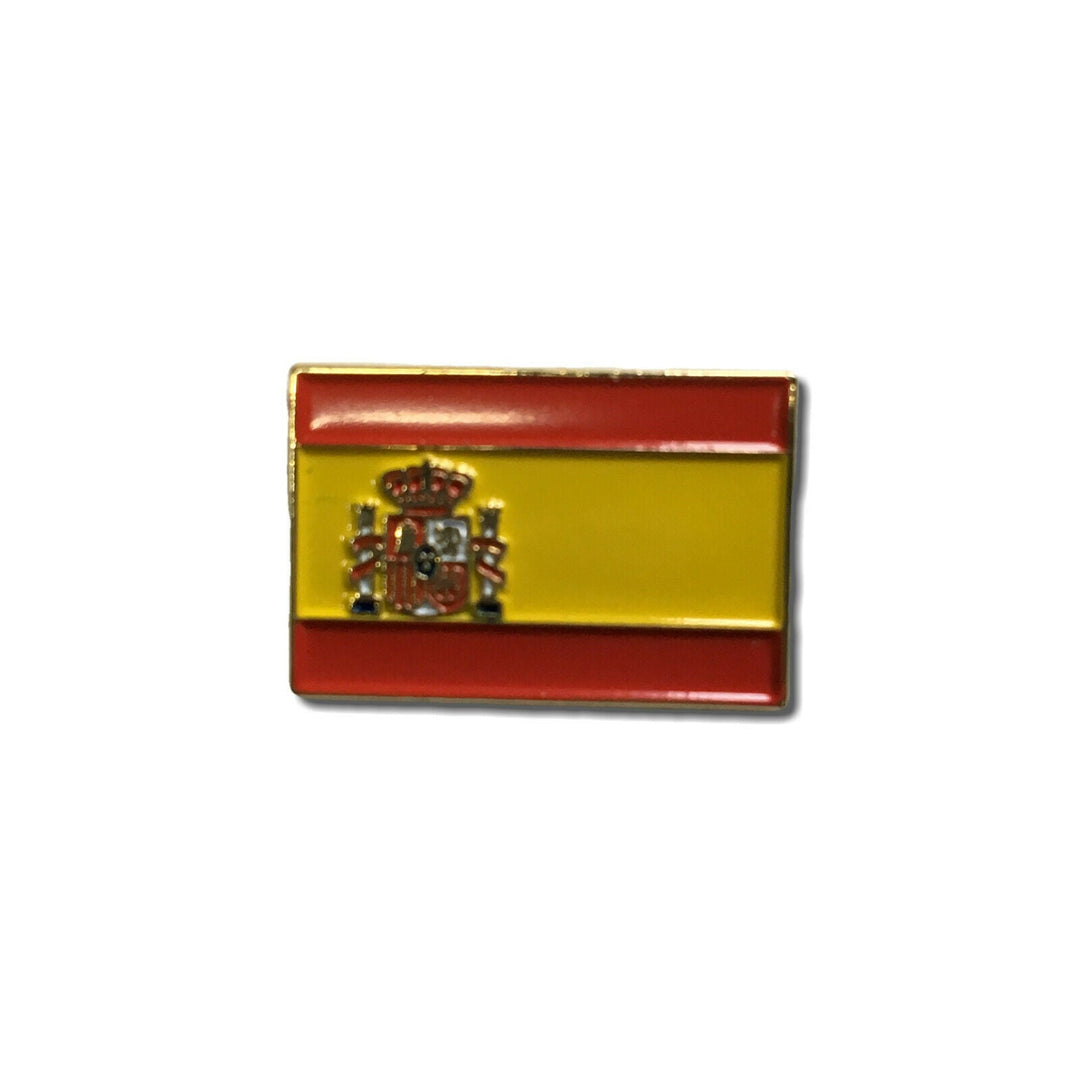 Metal & Enamel Spain Flag Pin Badge with Secure Locking Back – PATCHERS