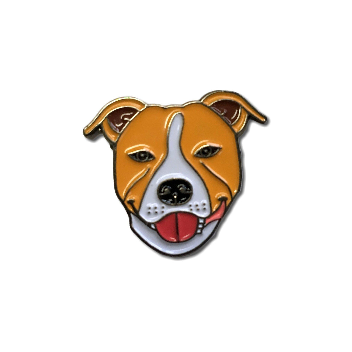 Metal & Enamel Staffie Dog Head Pin Badge with Secure Locking Back ...