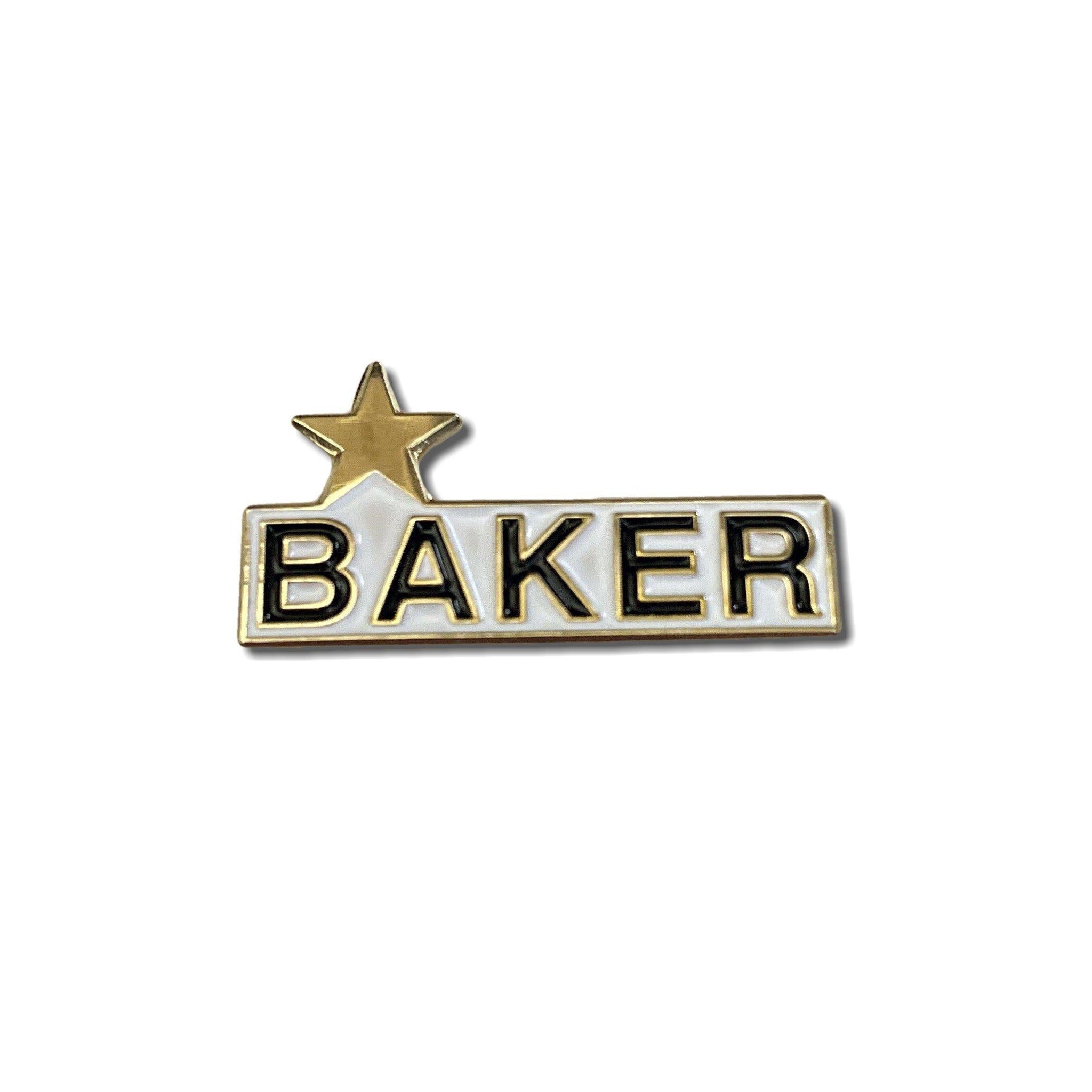 Metal & Enamel Star Baker Pin Badge with Secure Locking Backs – PATCHERS