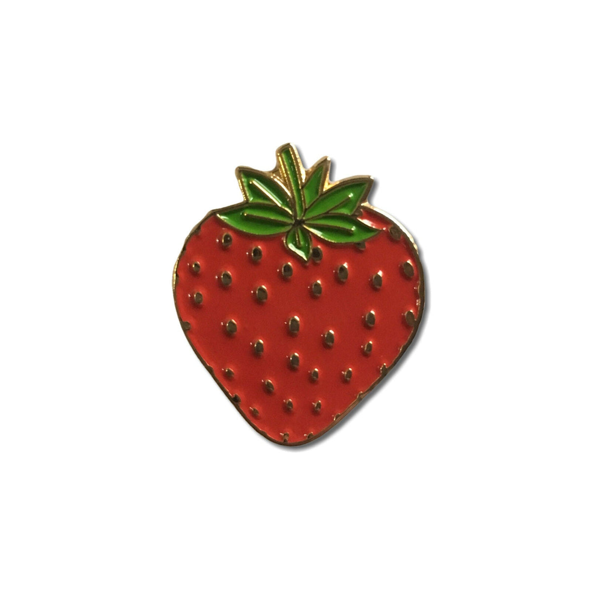 Quality Metal & Enamel Strawberry Pin Badge with Secure Locking Back ...