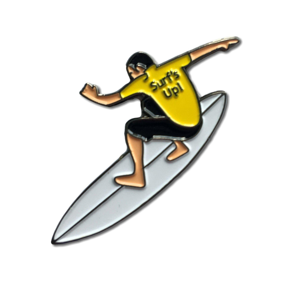 High Quality Metal & Enamel Surfer Pin Badge with Secure Locking Back ...