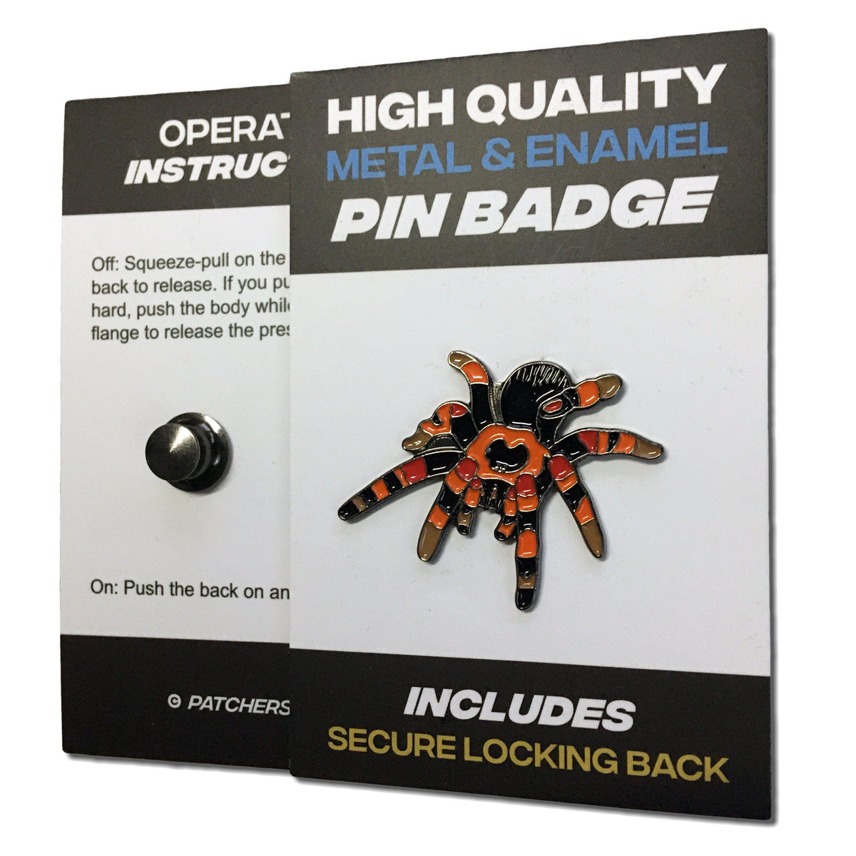 Quality Metal & Enamel Tarantula Pin Badge with Secure Locking Back ...