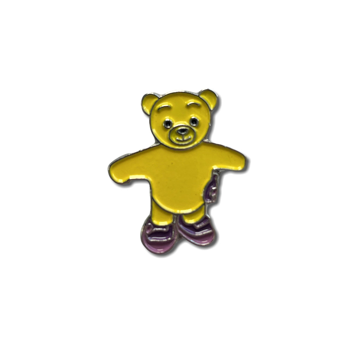 Metal & Enamel Teddy Bear Pin Badge with Secure Locking Back – PATCHERS