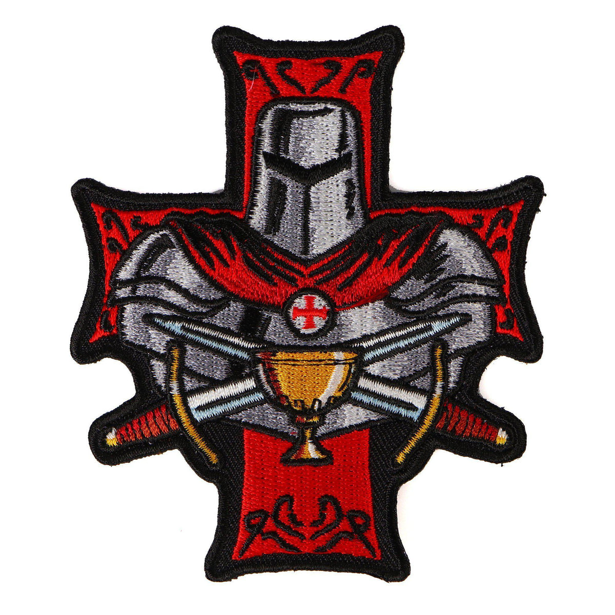 Embroidered Templar Holy Grail Christian Red Knight Iron on Patch ...
