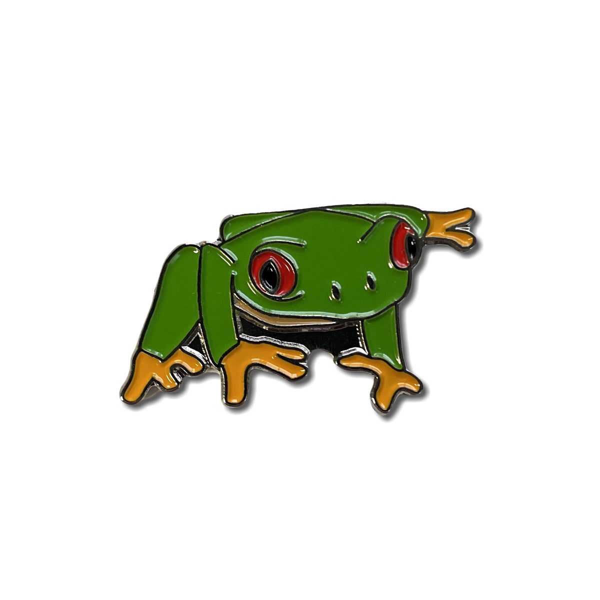 Metal & Enamel Tree Frog Pin Badge with Secure Locking Back – PATCHERS