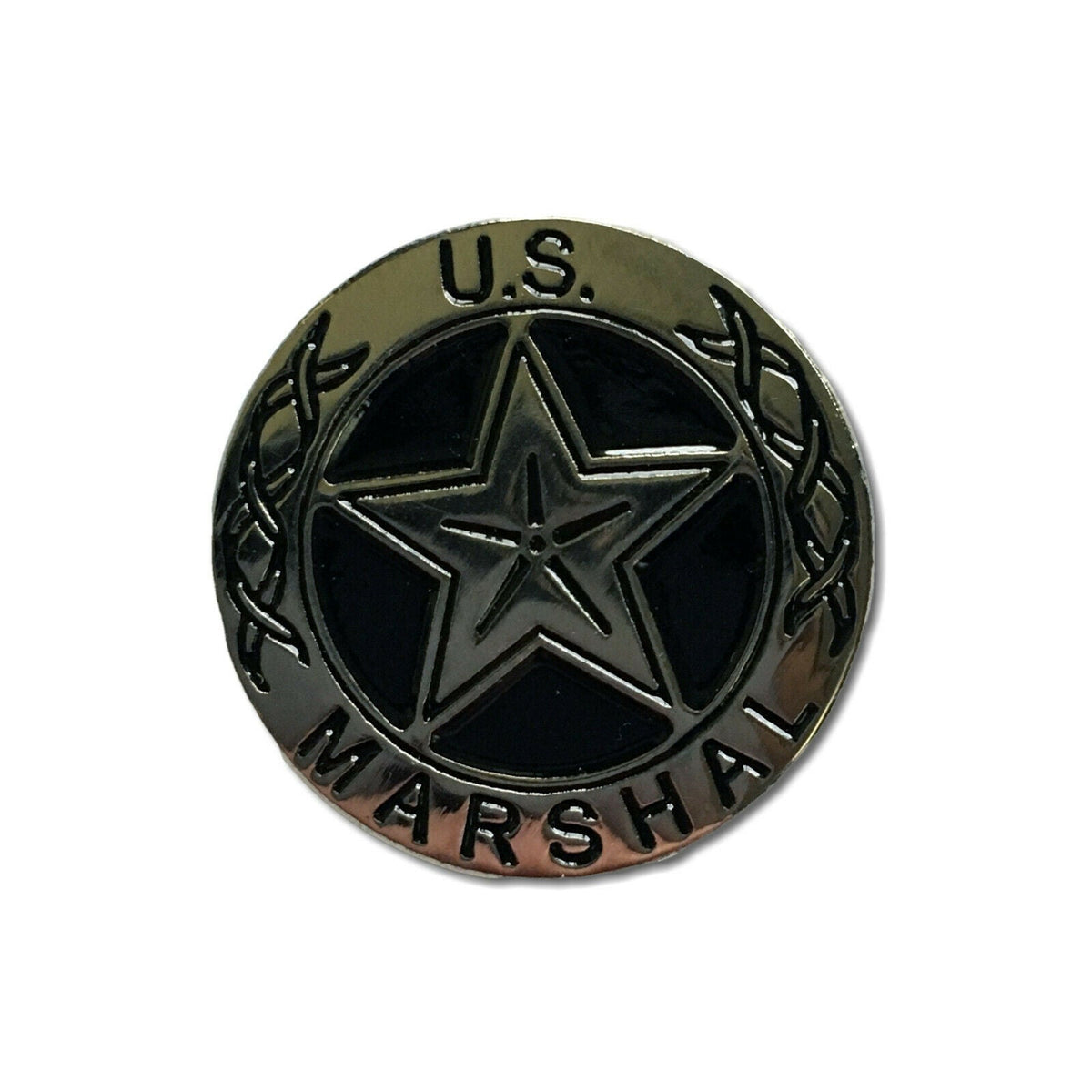 Metal & Enamel US Marshal Pin Badge with Secure Locking Back – PATCHERS