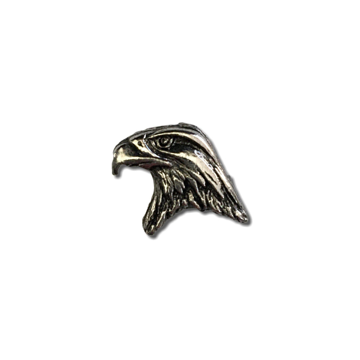 Very Small Eagle Head Pewter Pin Badge with Secure Locking Back – PATCHERS