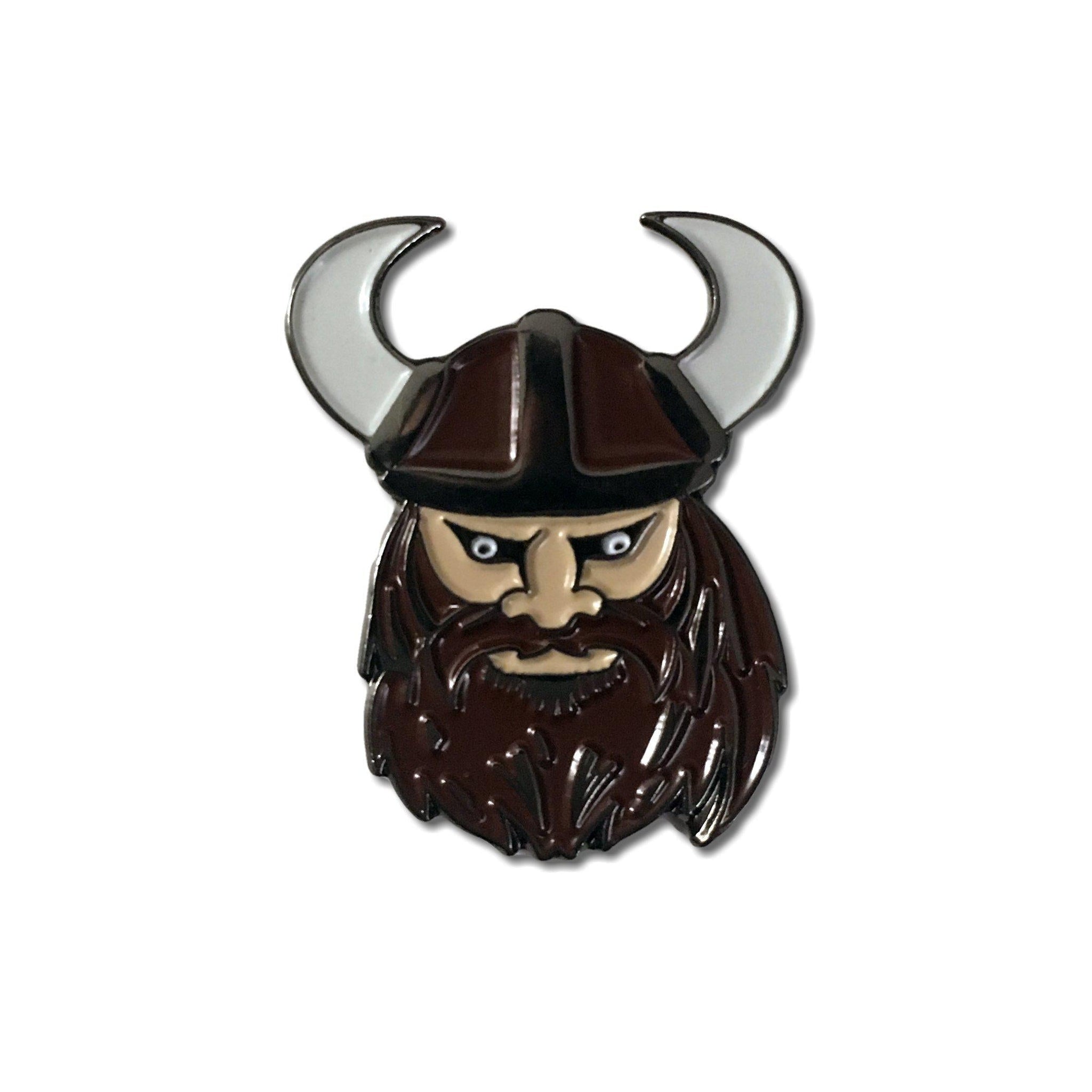 Quality Metal & Enamel Viking Head Pin Badge with Secure Locking Back ...