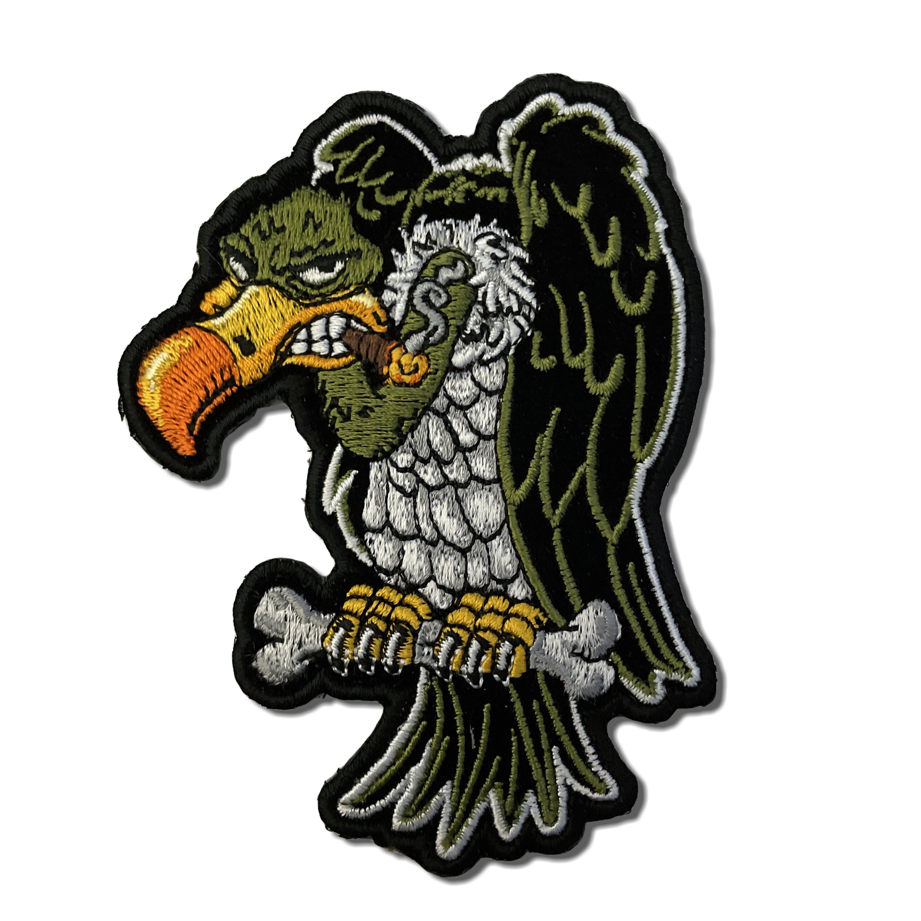 Embroidered Vulture with Cigar on Bone Iron on Sew on Patch – PATCHERS
