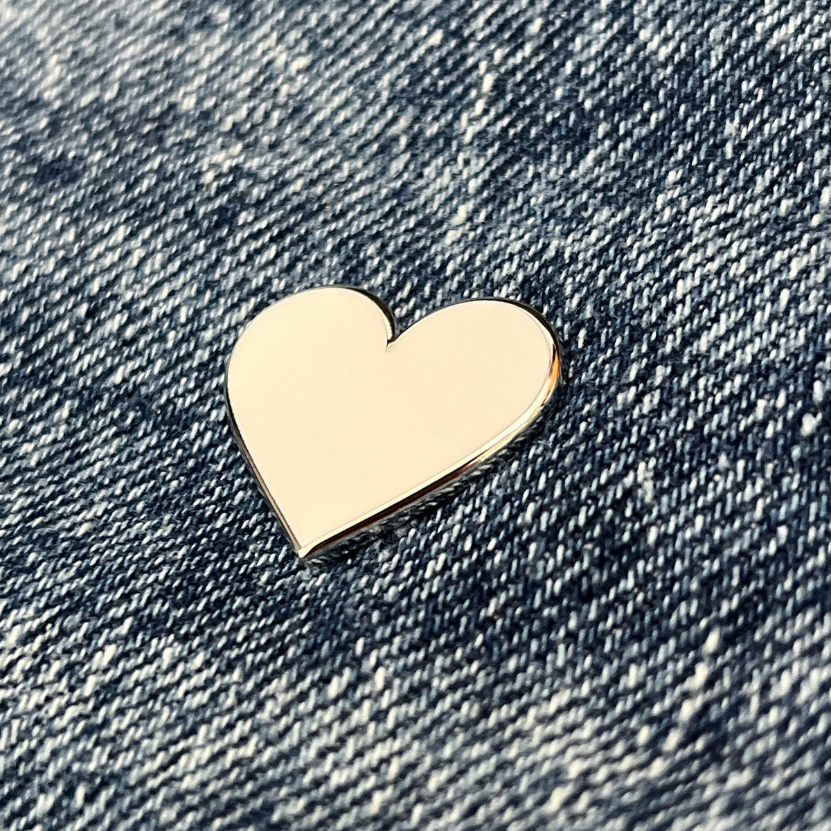 Metal & Hard Enamel White Heart Pin Badge with Secure Locking Back ...