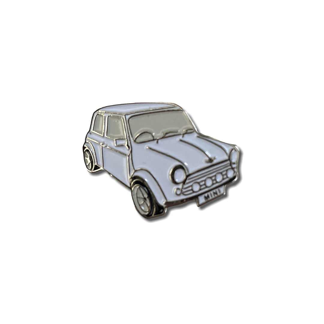 Metal & Enamel White Mini Pin Badge with Secure Locking Back – PATCHERS