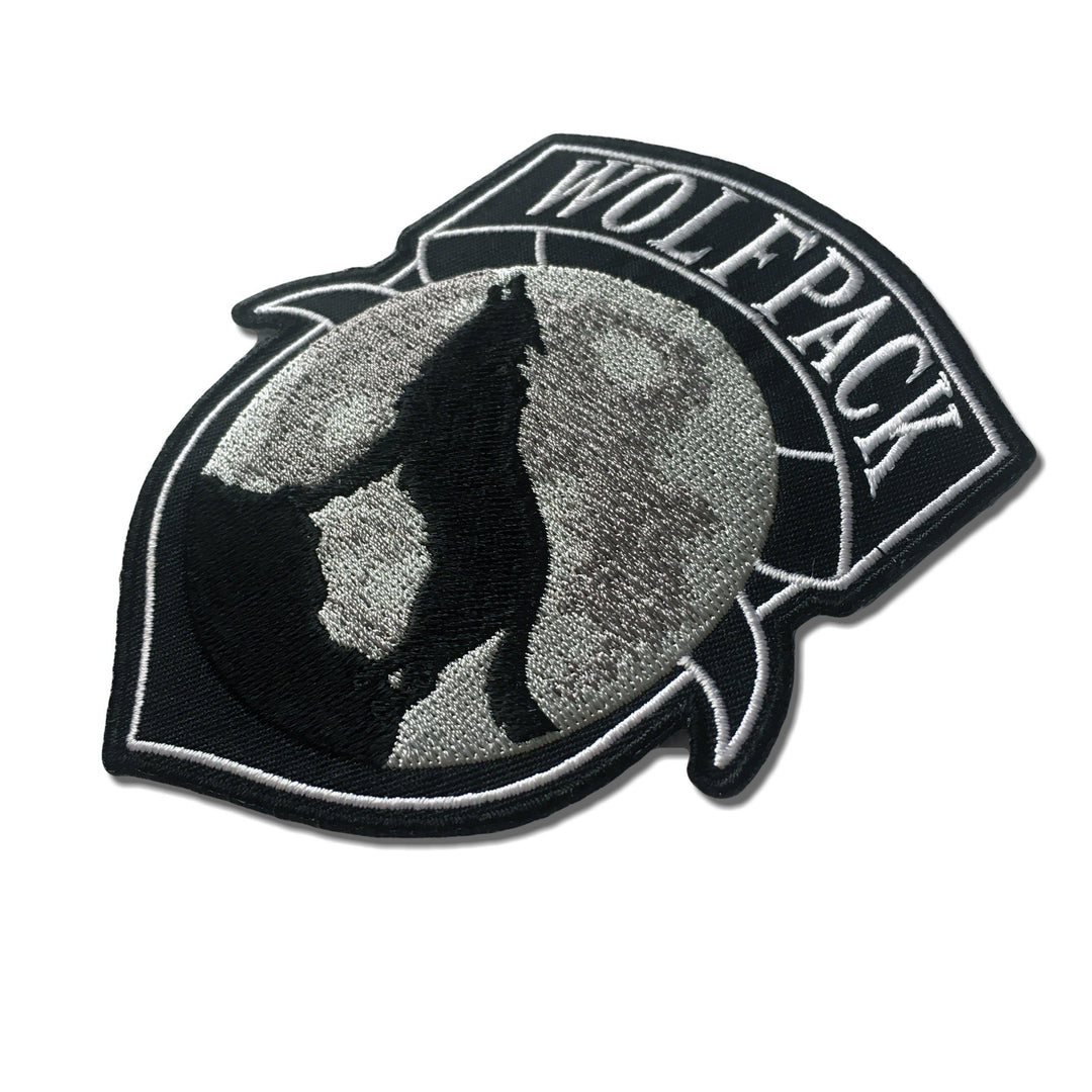 Embroidered Wolfpack Howling Wolf Moon Silhouette Iron on Sew on Patch ...