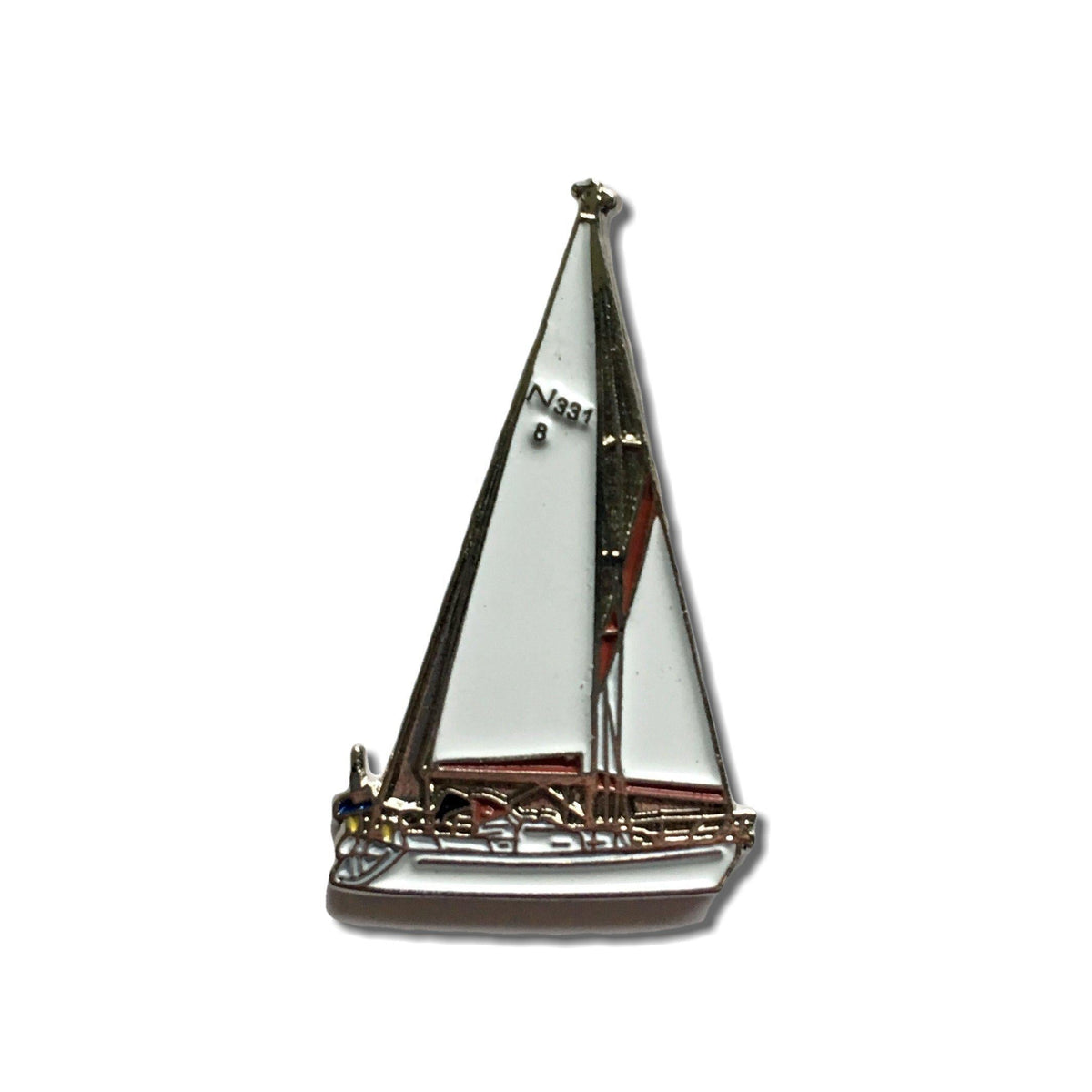 Metal & Enamel Yacht Pin Badge with Secure Locking Back – PATCHERS